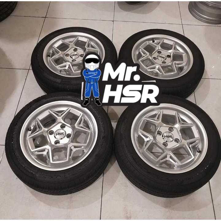 Jual velg bekas racing hsr r15 baut 4x100 buat mobil brio jazz sigra ...