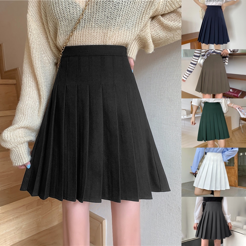 Jual KARAKOREA 888 Tennis Midi Skirt Rok Midi Rok Autumn Rok Korean ...