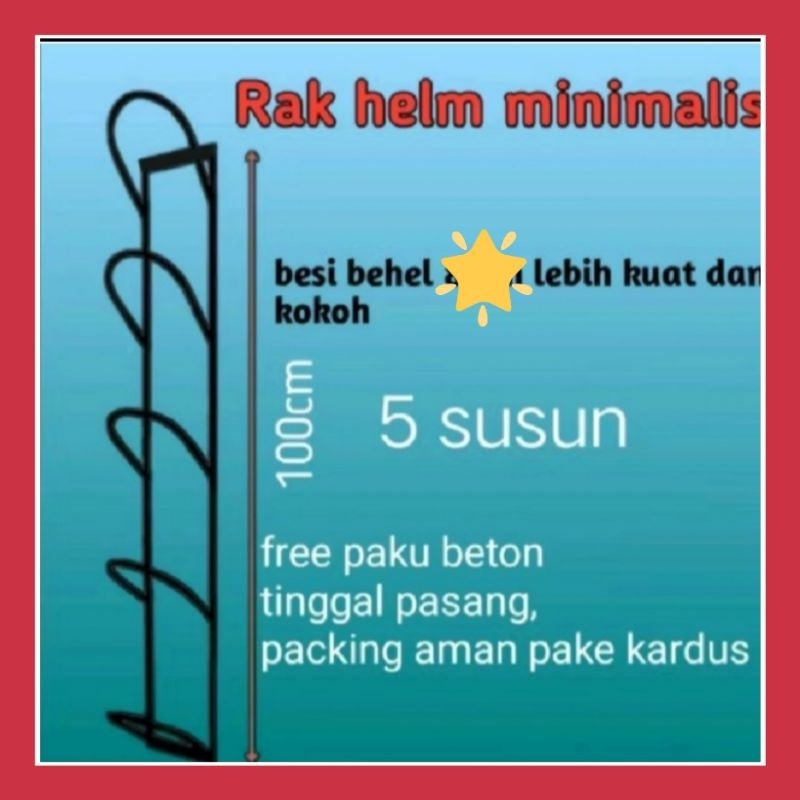 Jual RAK HELM 5 SUSUN/BAHAN BESI KUAT | Shopee Indonesia