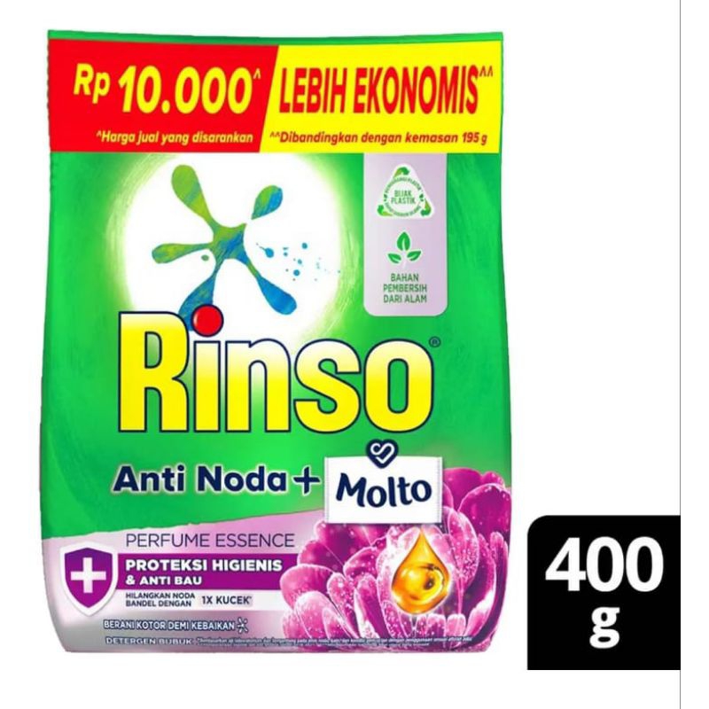 Jual Rinso Deterjen Powder + Molto Perfume Essence 400g | Shopee Indonesia