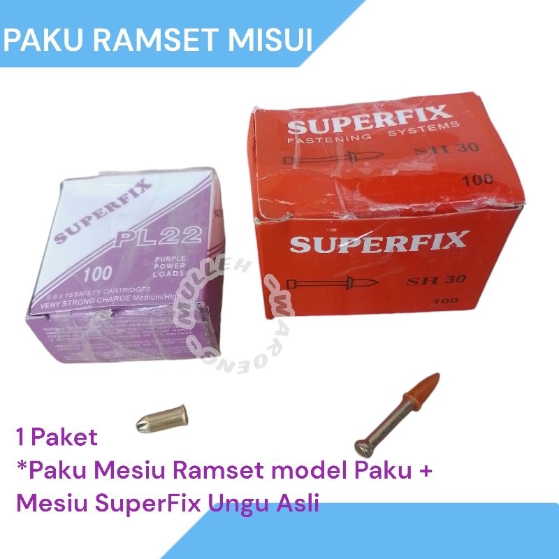 Jual PAKU RAMSET MODEL DRAT + MESIU PL 22 UNGU + MUR - MERK SUPERFIX ...