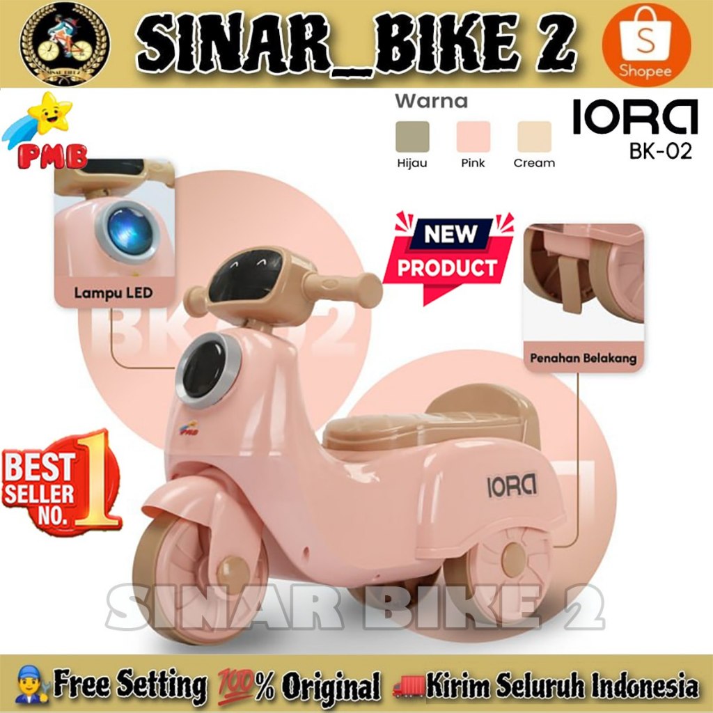 Jual Balance Bike PMB IORA BK 02 Motoran Keseimbangan Anak | Shopee Indonesia