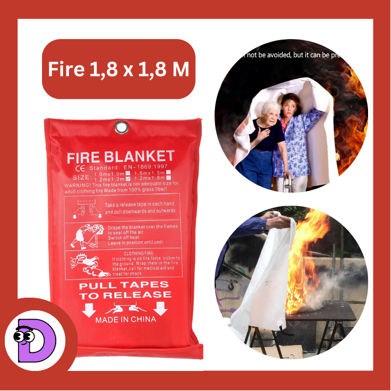 Jual Pemadam Api Kebakaran 1,8 x 1,8M Fire Blanket Selimut Kain Pemadam ...