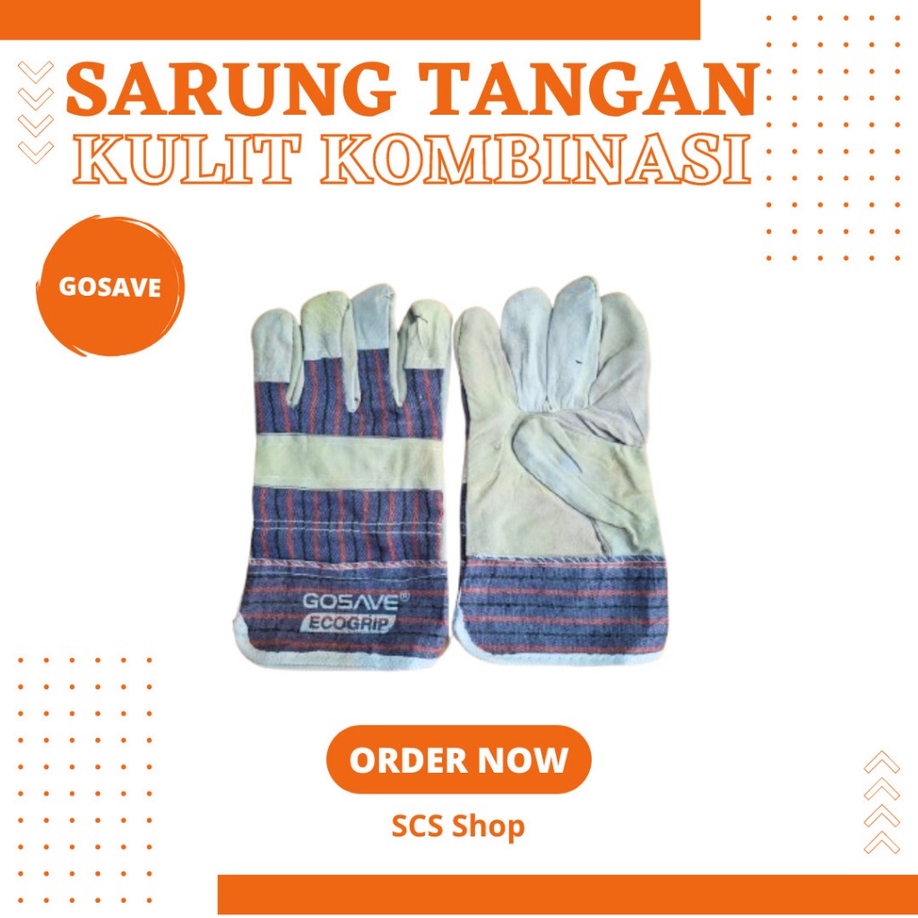 Jual Sarung Tangan Kombinasi Gosave / Sarung Tangan Kulit Kombinasi ...