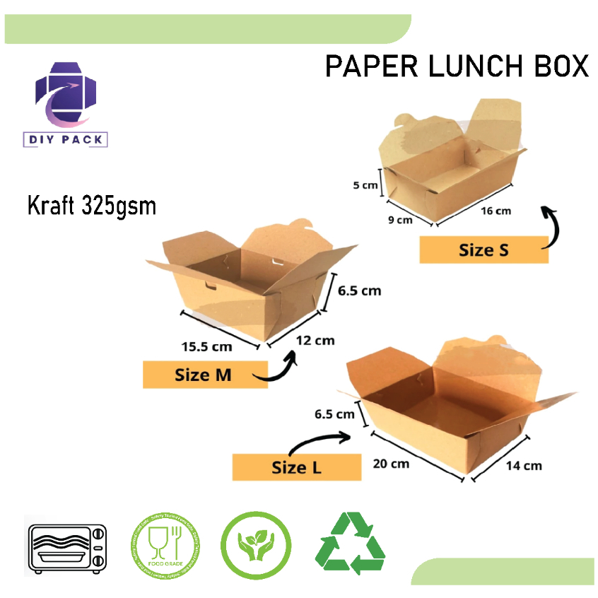 Jual PAPER DELI BOX FOOD (MODEL 1 UKURAN S, M, L ) PAIL PAPER LUNCH BOX ...