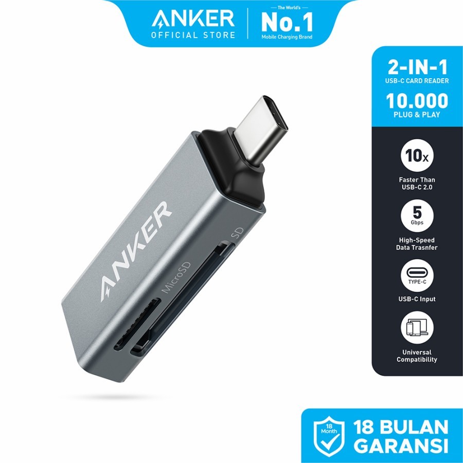 Jual Anker Card Reader OTG 2-in-1 USB-C Memory Card Reader - A8370 ...