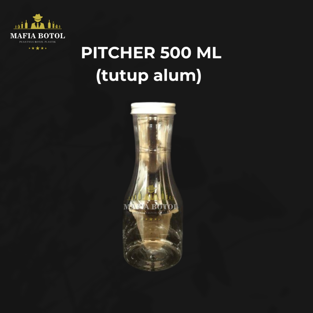 Jual Botol unik Pitcher 500 ml tutup alumunium botol susu plastik ...