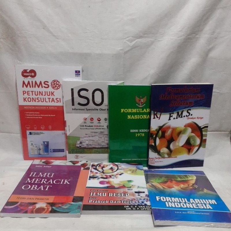 Jual Paket 7 Buku Farmasi MIMS Edisi 23, ISO Vol 53, FORNAS, FMS,IMO, FOI, ILMU RESEP VANDUIN ...
