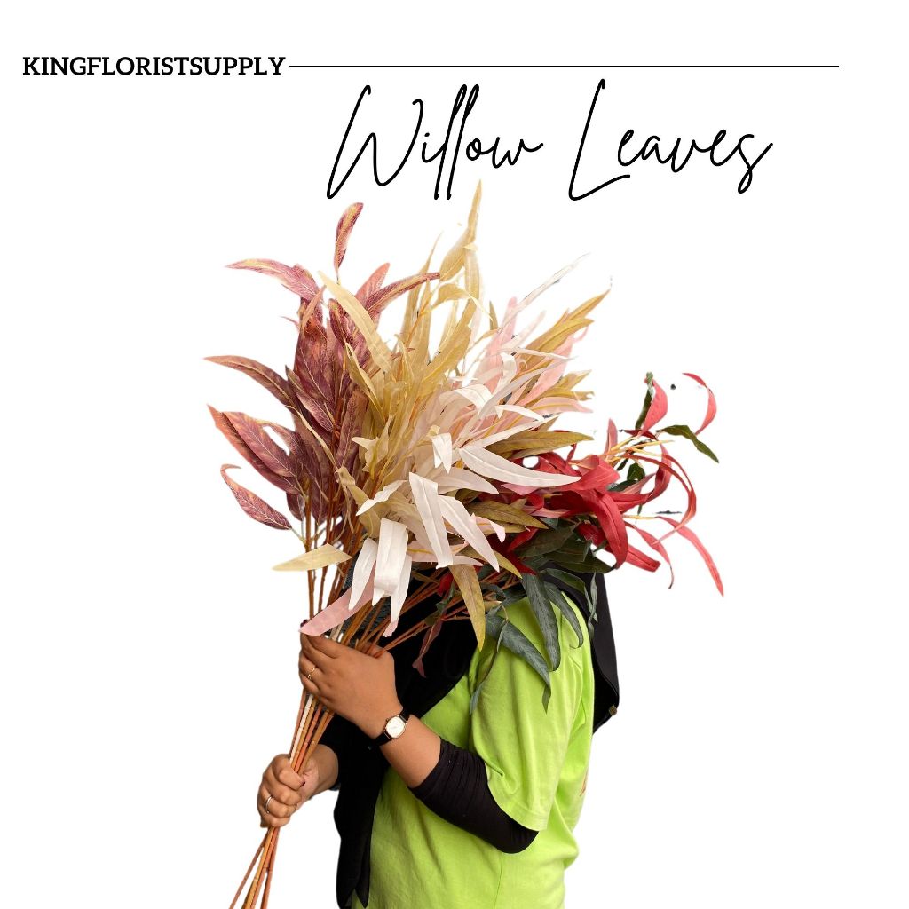 Jual Daun Artifisial Willow Leaves daun panjang palsu dekorasi daun ...
