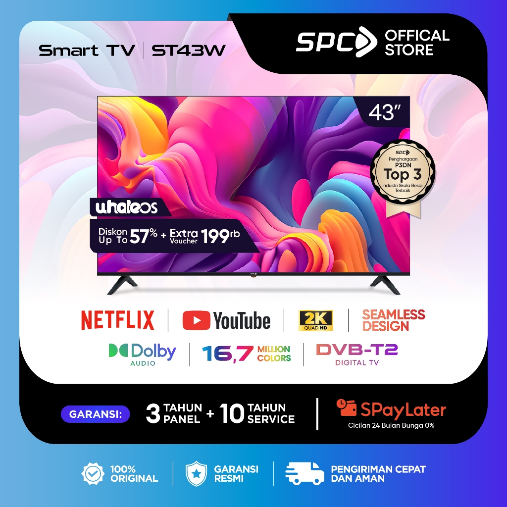 Jual SPC- ST43 Google TV -TV43 inch FHD | Dolby Audio | Google ...