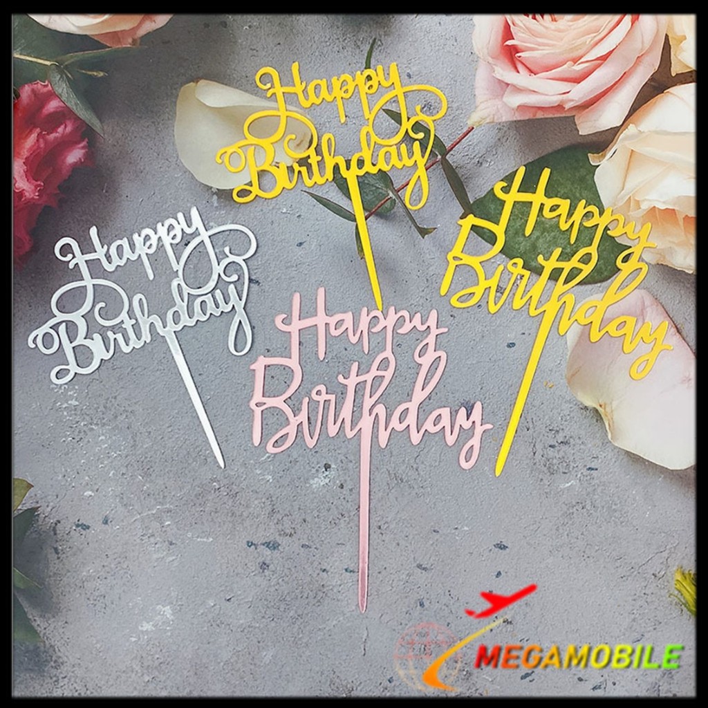 Jual MM Hiasan Kue Ulang Tahun Acrylic Topper Cake Happy Birthday Bahan ...