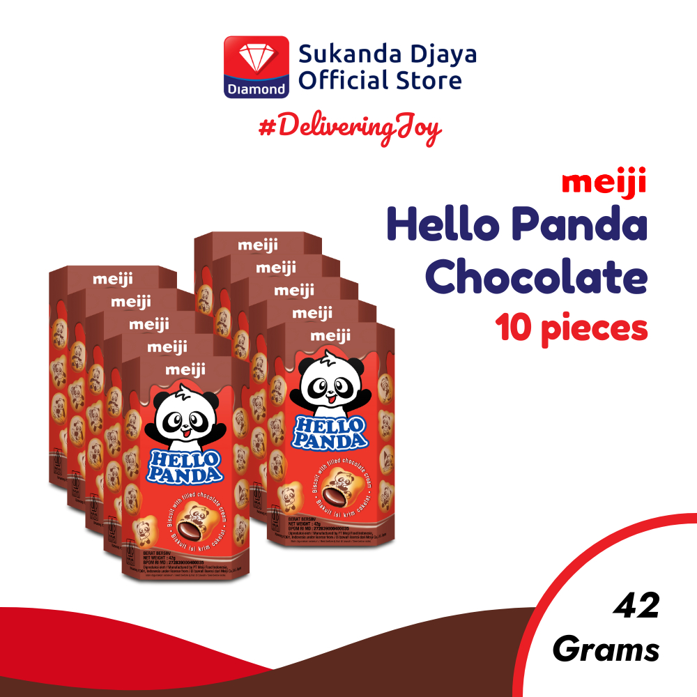 Jual Meiji Hello Panda Biskuit Chocolate Snack Ringan 42 Gr [ISI 10 PCS ...