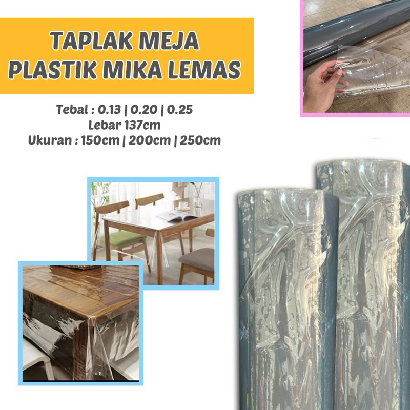 Jual Plastik Mika Bening Lemas Taplak Meja Bening PVC Grade A | Shopee Indonesia