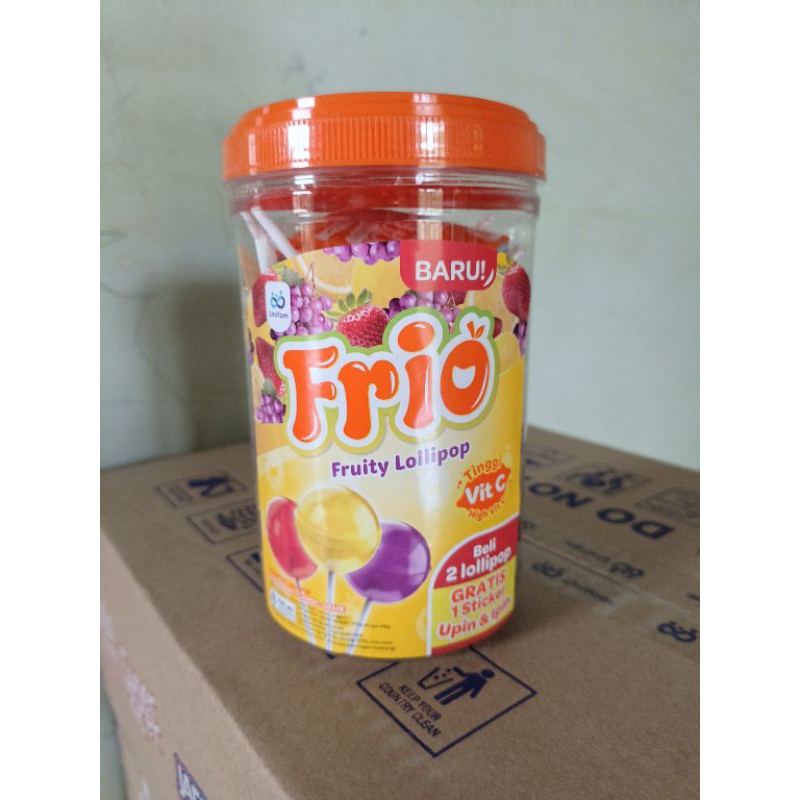 Jual Permen Unifam Frio Fruity lollipop Toples isi 40pc | Shopee Indonesia