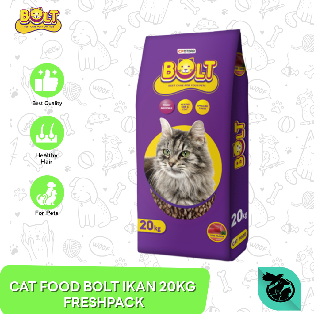 Jual Makanan Kucing Bolt 20 kg Cat Food 20kg Bolt Karungan Bentuk Ikan ...