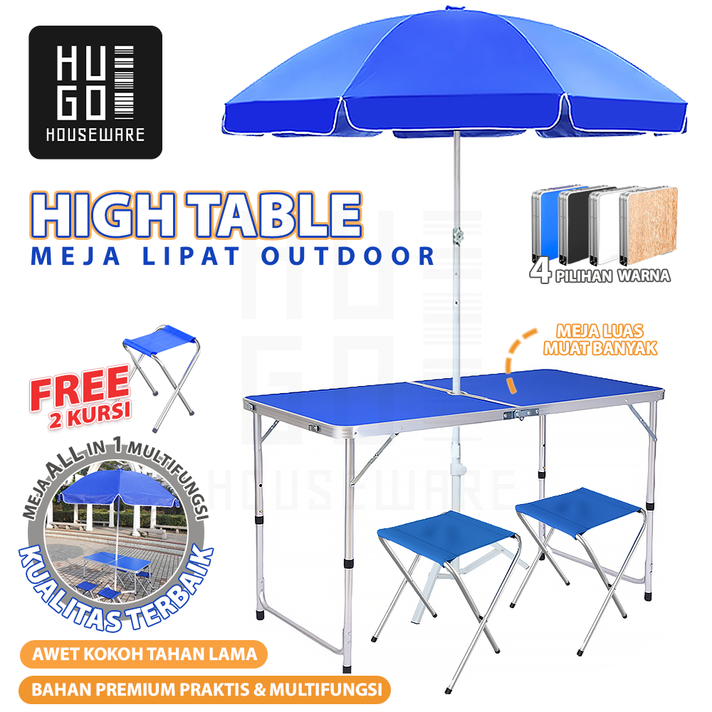 Jual Meja Lipat Jualan Lubang Tengah Payung Meja Lapak Bazar Cafe Kokoh Meja Lipat Set Koper ...