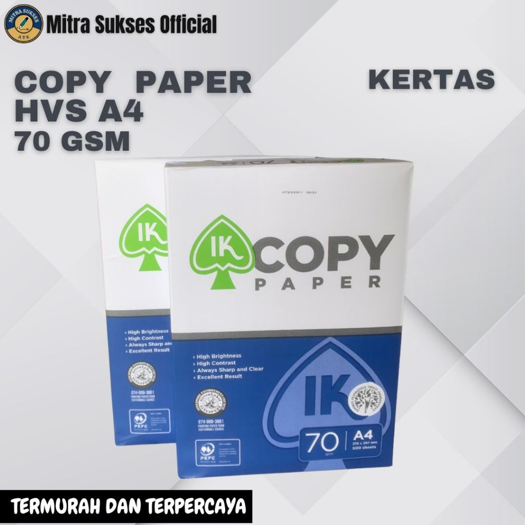 Jual KERTAS HVS A4 COPY PAPER 70 Gsm [1 RIM] | Shopee Indonesia