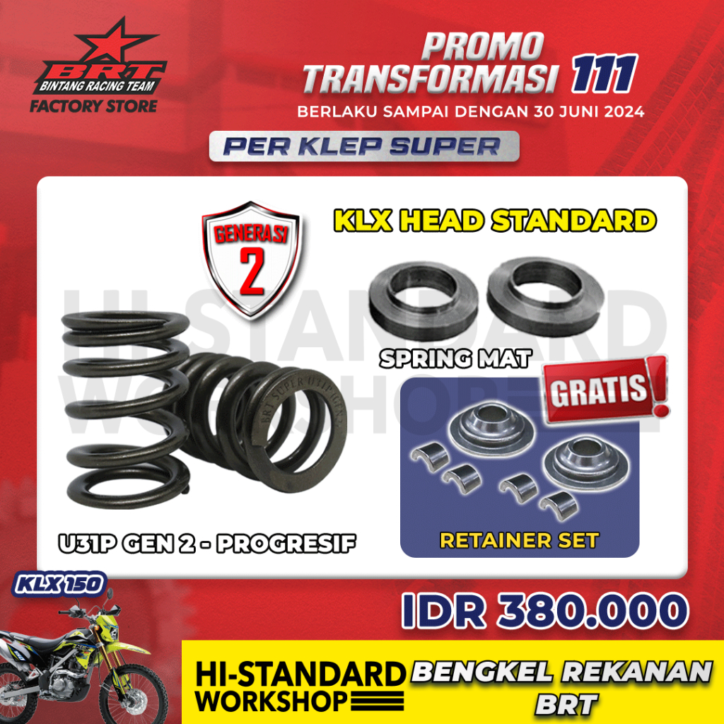 Jual PER KLEP PROGRESSIVE BRT KLX 150 D TRACKER 150 UNTUK HEAD STANDAR | Shopee Indonesia