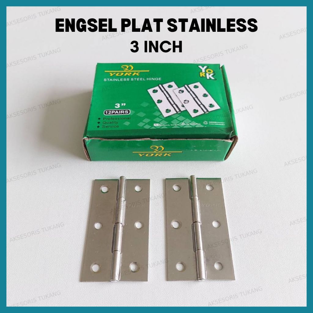 Jual Engsel Plat Kandang Tipis Stainless 3" Engsel Pintu Jendela Lemari ...