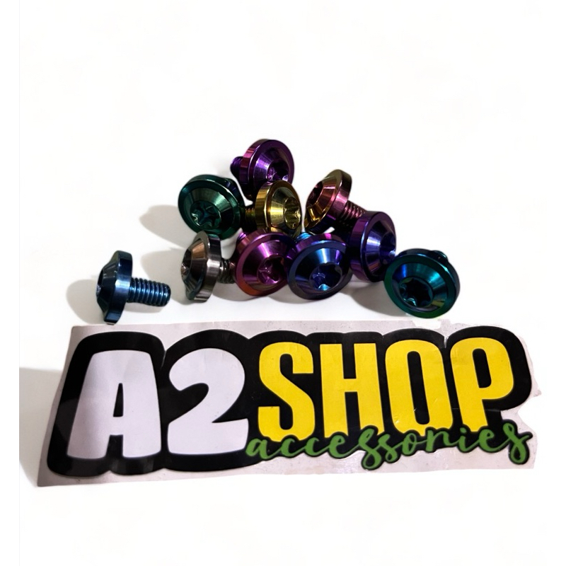 Jual BAUT TITANIUM 6x10 DRAT 10 PANJANG 1CM HARGA 1 BAUT | Shopee Indonesia