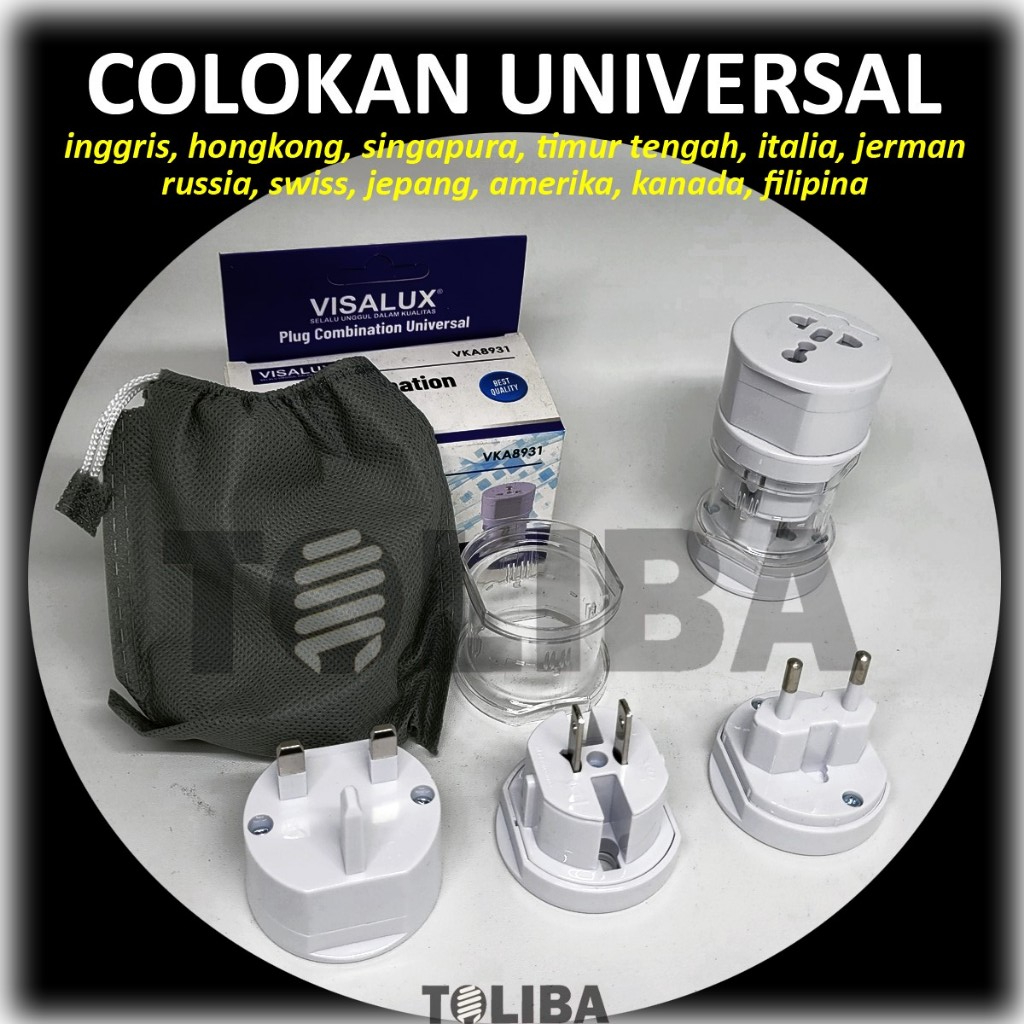 Jual travel adaptor universal kombinasi / colokan kaki 3 kaki 2 gepeng ...