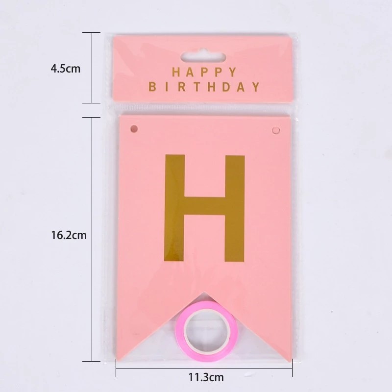 Jual Banner Happy Birthday Warna Warni Set 13Pcs Backdrop Pesta Bendera ...