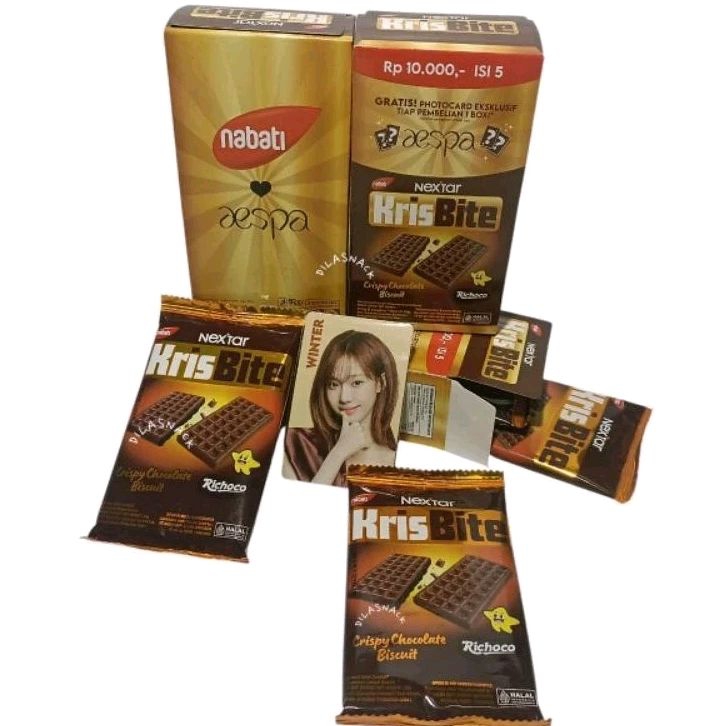 Jual Baru Coklat Nextar KrisBite X AESPA 1 box isi 5 nekstar Kris Bite AE spa crispy chocolate ...
