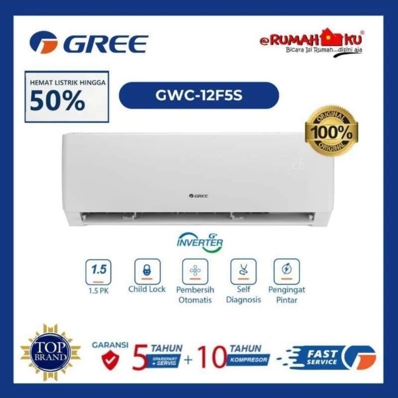 Jual AC GREE INVERTER 1.5 PK GWC-12F5S AIR CONDITIONER INVERTER ...
