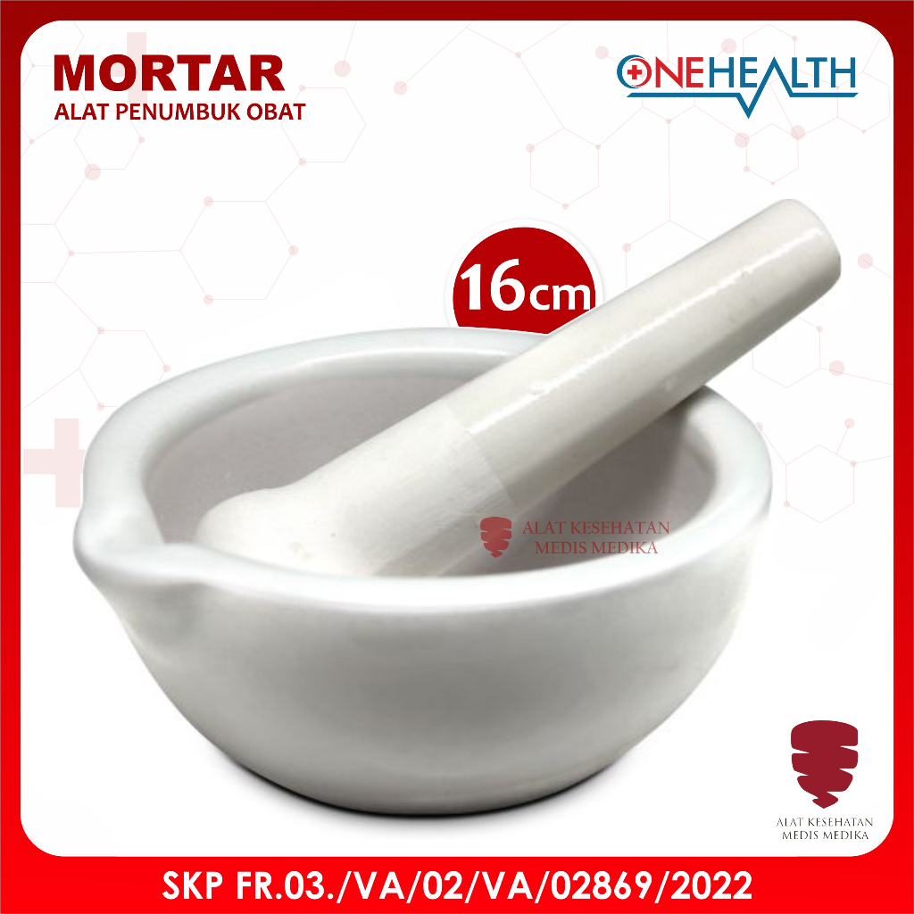 Jual Mortar 16cm OneHealth Lumpang Alat Penumbuk Pengerus Obat Tumbuk ...