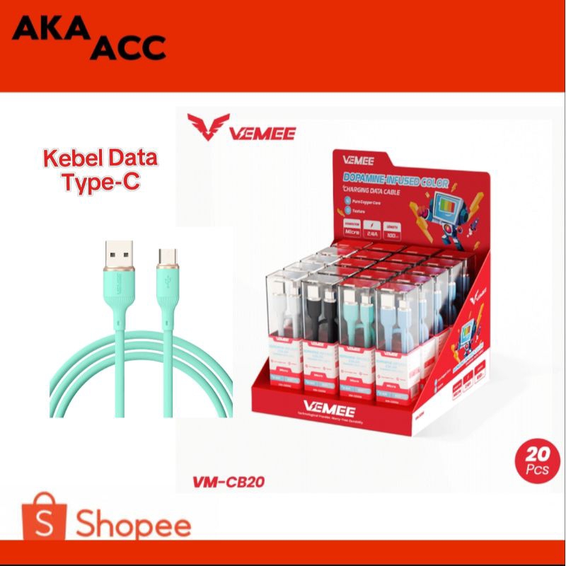 Jual Vemee Data Kable Micro VM-CB20M, Type C VM-CB20C, Lightning VM ...