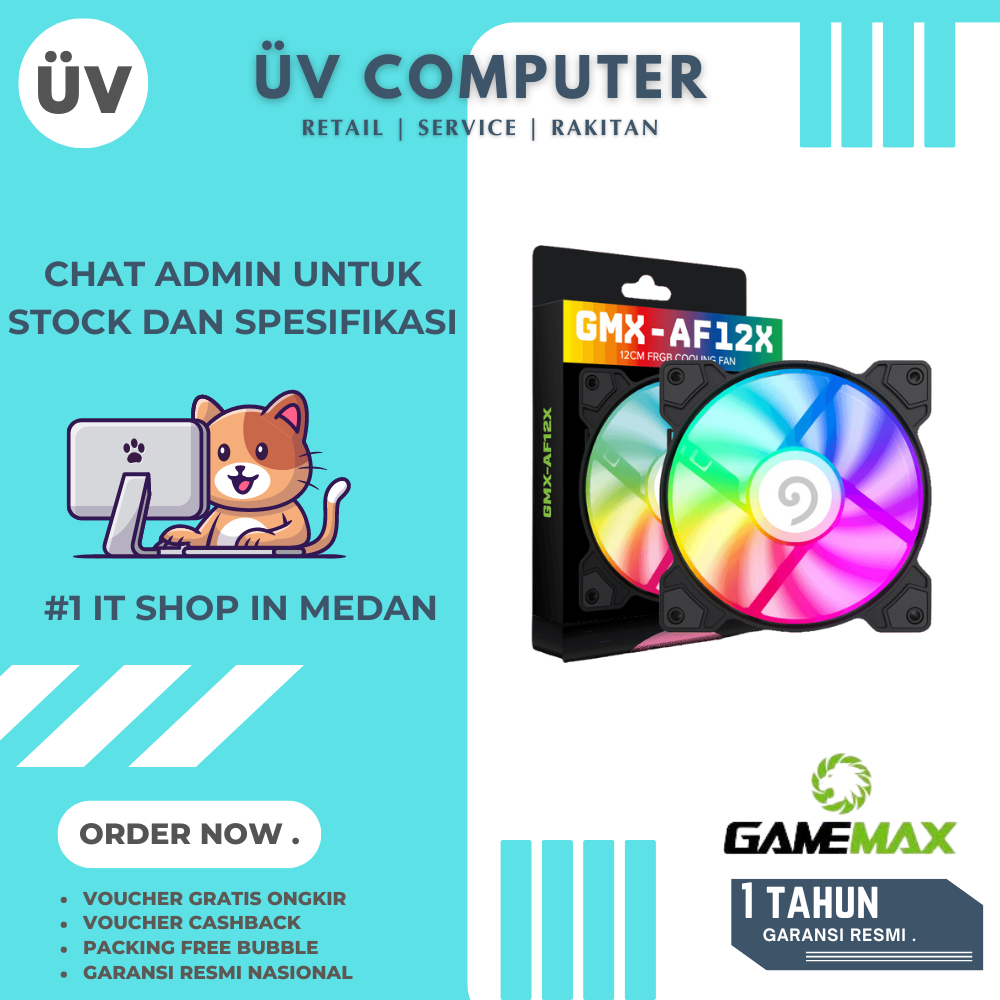 Jual Fan Casing PC Komputer | Gamemax Airforce GMX-AF12X FRGB RGB | 1 ...