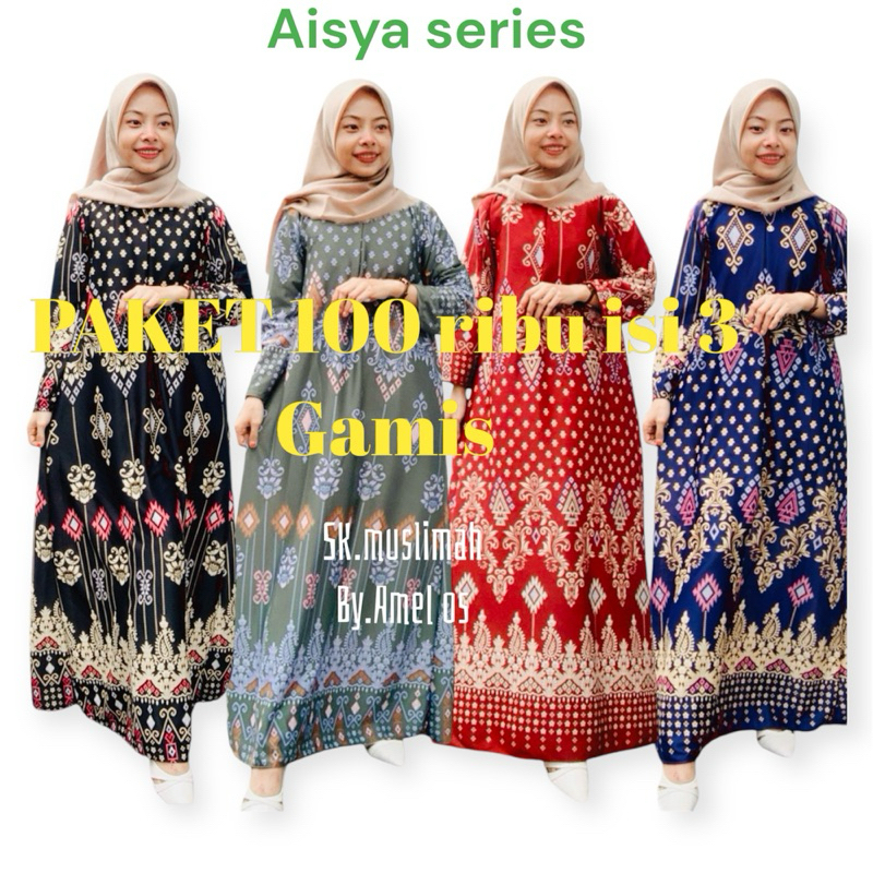 Jual PAKET 100 ribu isi 3 GAMIS TERBARU | Shopee Indonesia
