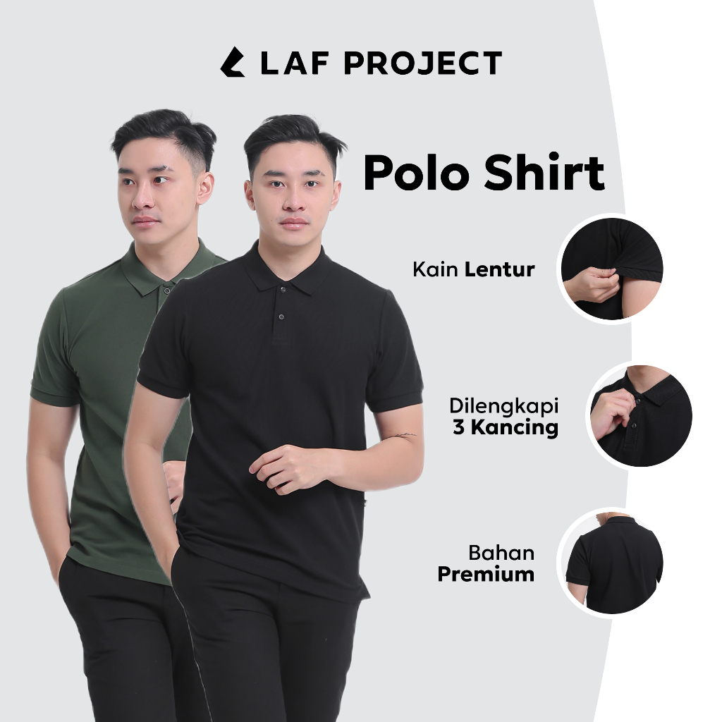 Jual Polo Shirt Pria Lengan Pendek Hitam Kaos Kerah Polos Basic Premium ...