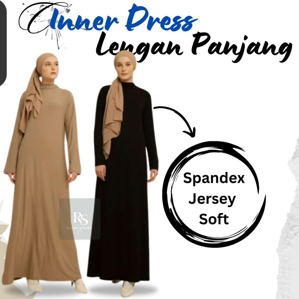 Jual Inner Dress Lengan Panjang Manset Dalaman Gamis | Shopee Indonesia