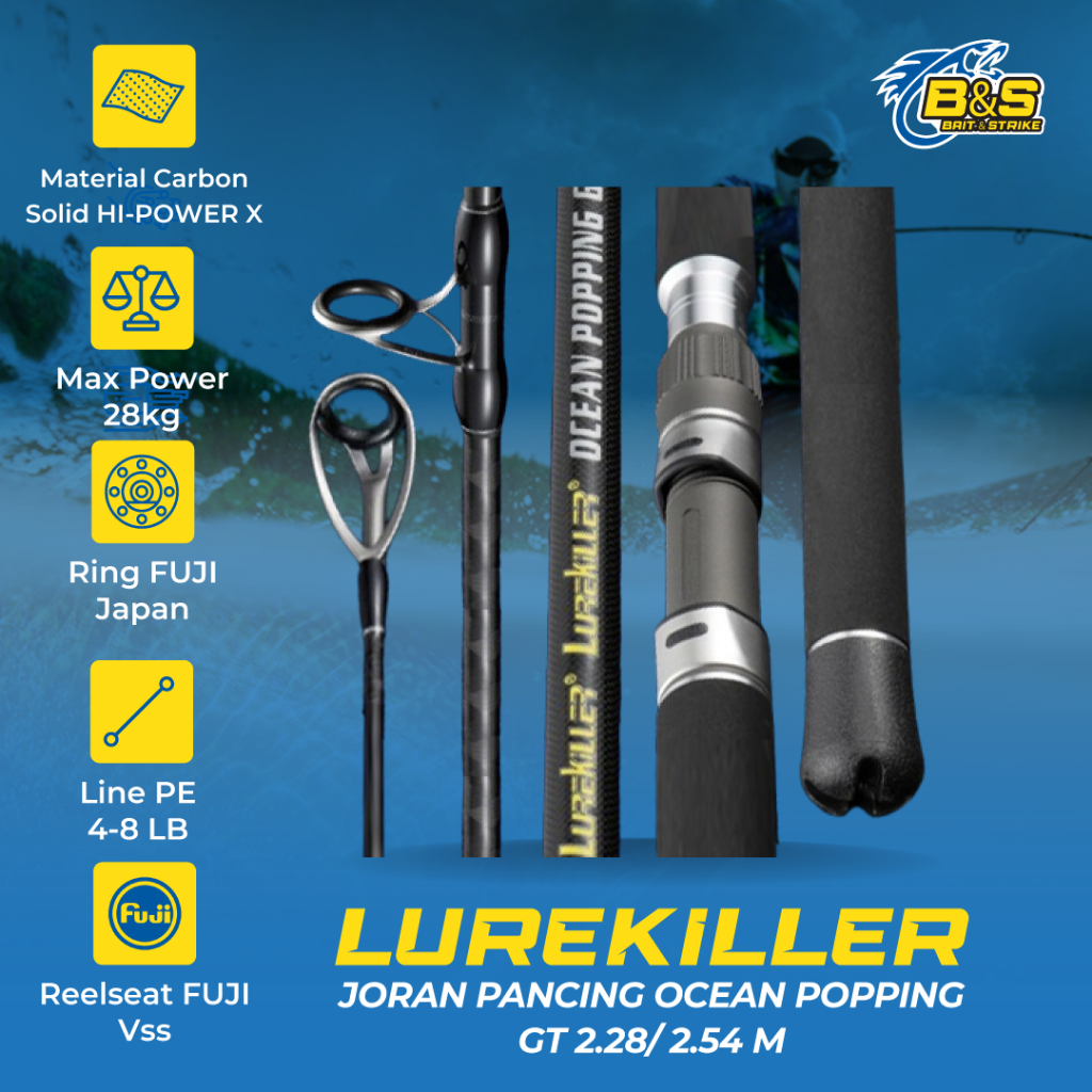 Jual Joran Pancing Lurekiller Ocean Popping GT 2.28m / 2.54m PE4-8 Jig ...