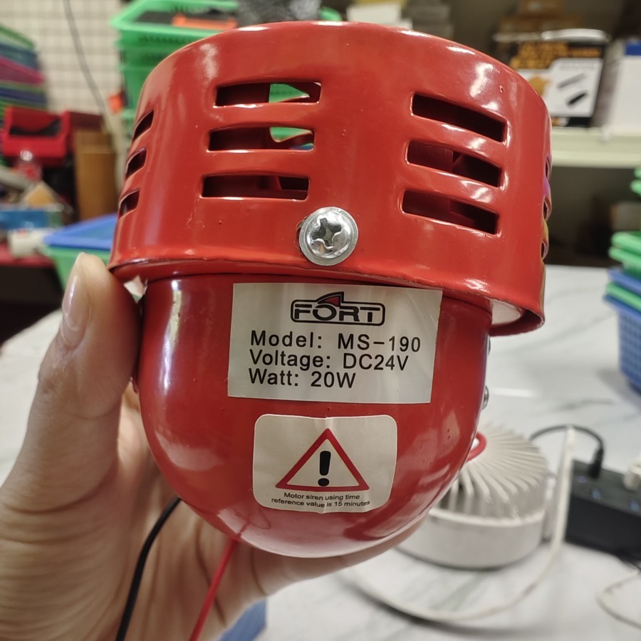 Jual Motor Sirine Mini MS190 DC 24V Fort Baby Siren Alarm Listrik MS ...