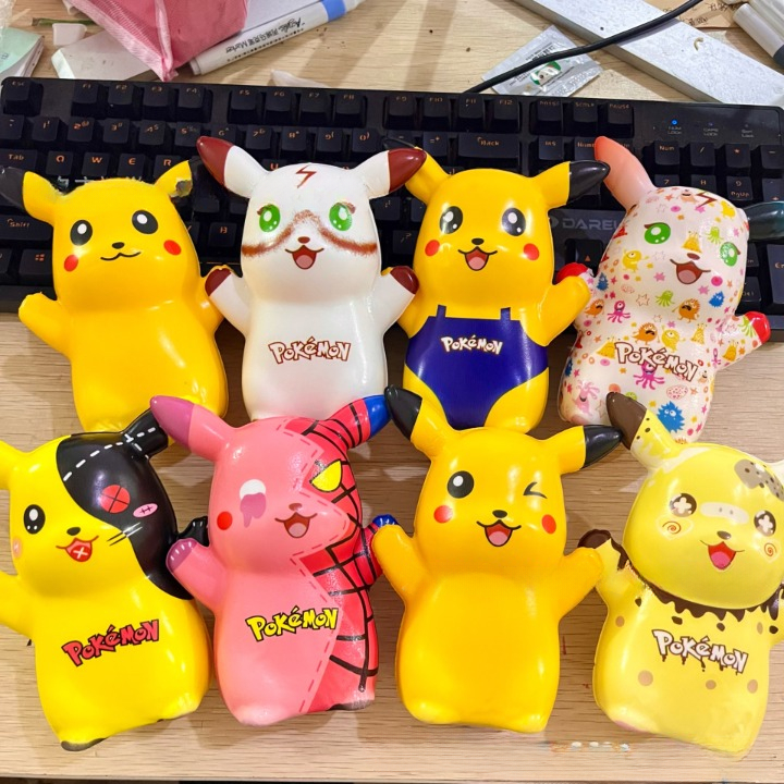 Jual Squishy Pika Pikachu Kuning Artistic Anime Squishy Toy Cartoon ...