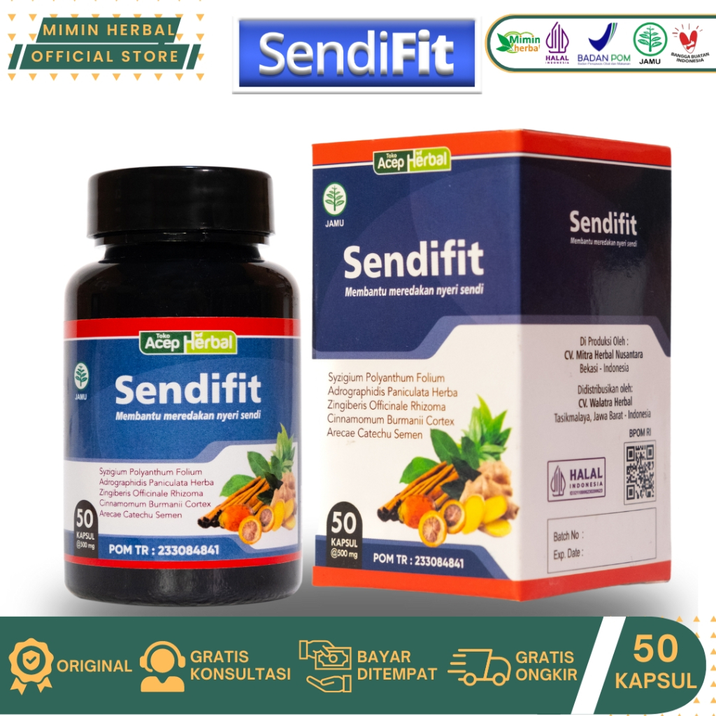 Jual SendiFit Acep Herbal Original 50 Kapsul BPOM | Shopee Indonesia
