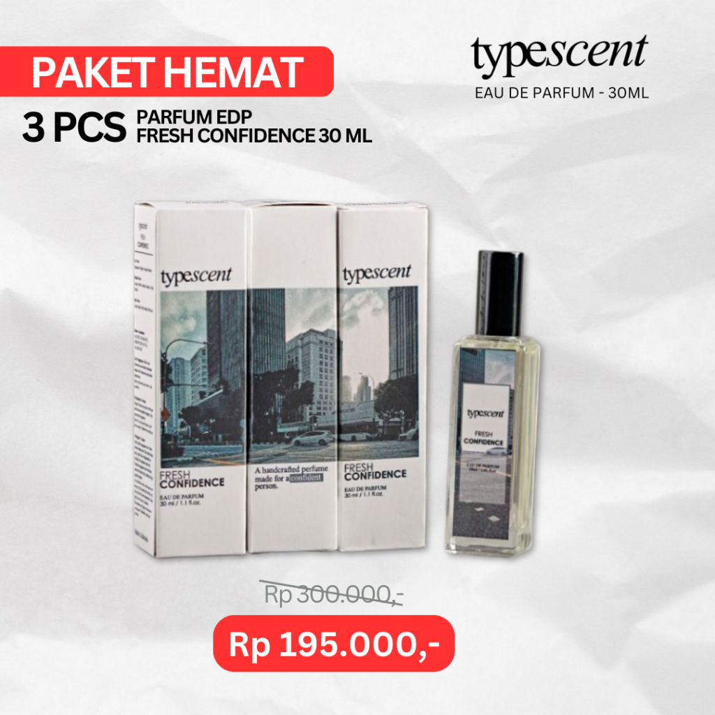 Jual [ Paket Hemat ] 3 Botol Parfum Pria dan Wanita Typescent Fresh ...