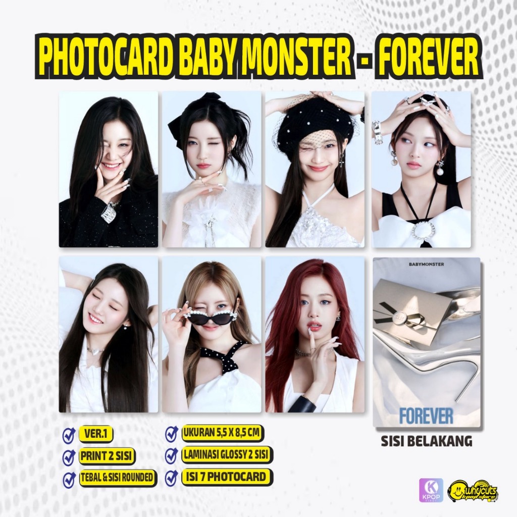 Jual PC Photocard Baby Monster print 2 sisi laminasi glossy | Shopee Indonesia