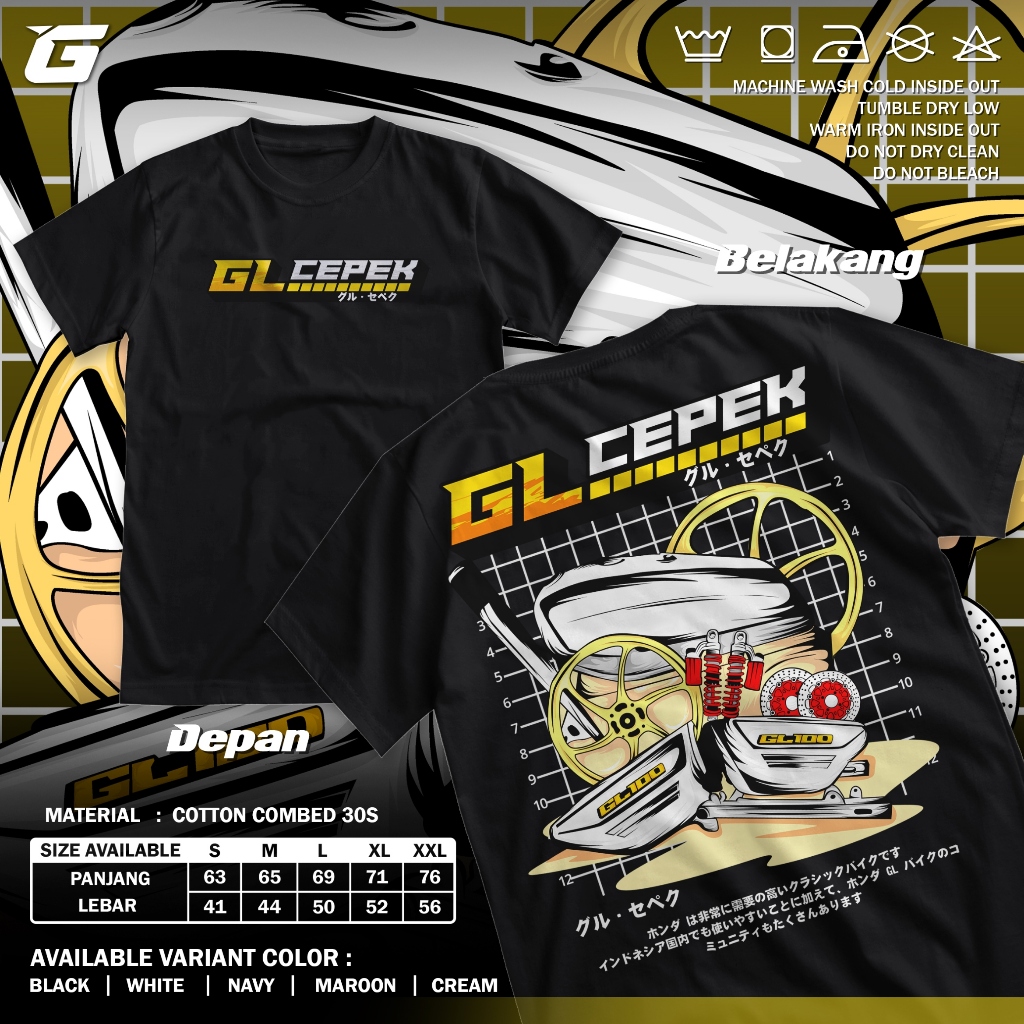 Jual Kaos Racing Honda GL Cepek Machine Shock Velg Baju Distro Motor Herex Honda Gank Tshirt ...