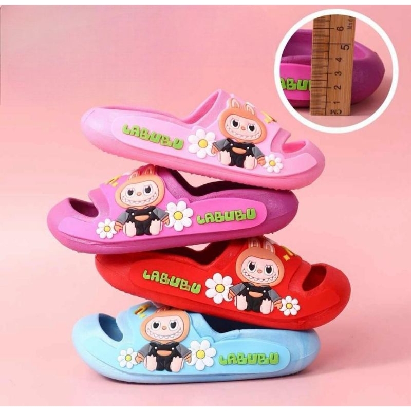 Jual [24-35] Sandal Anak labubu viral /Sendal anak perempuan usia 2-8 ...