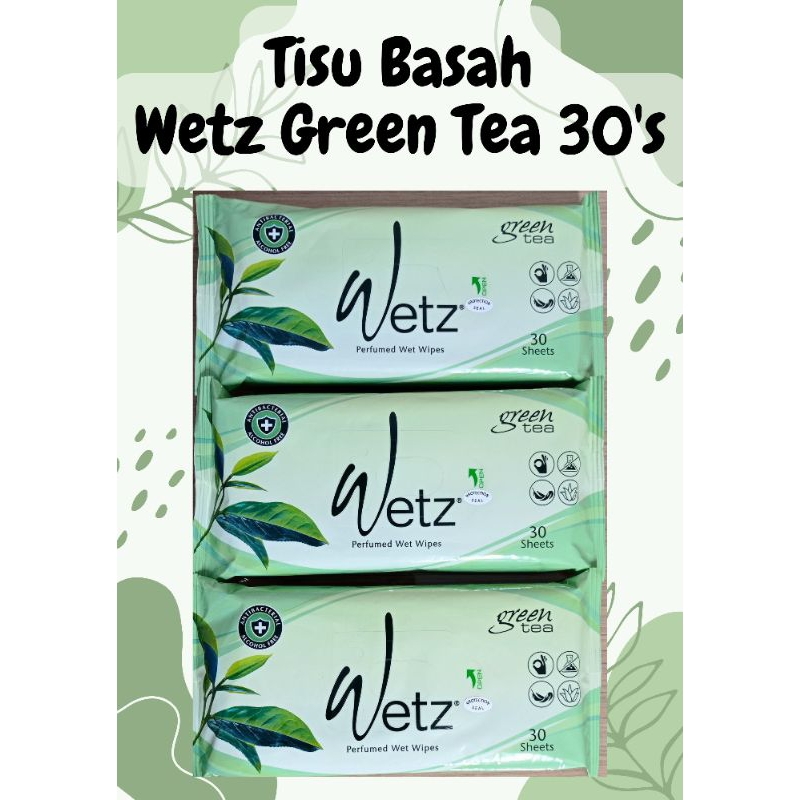 Jual Tisu Basah Wetz Green Tea 30 sheets / Perfumed Wet Wipes / Tissue ...