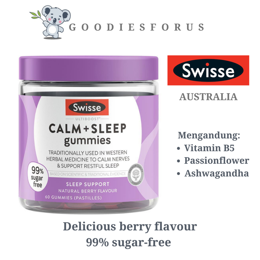 Jual Swisse Calm And Sleep Gummies 60 Pack/Multivitamin Relax Sleep ...