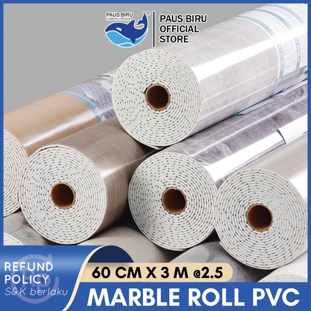 Jual Paus Biru Wallpaper Dinding Motif Vinyl Male Foam Roll Sticker ...