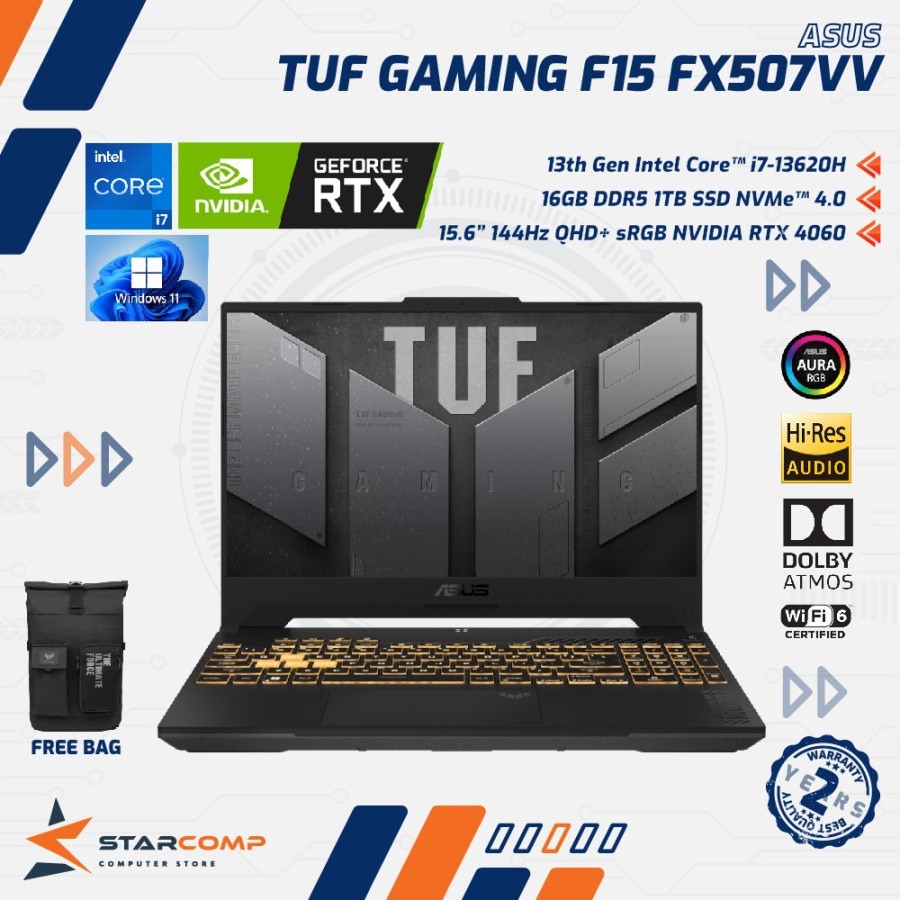 Jual ASUS TUF F15 FX507VV-I745K9M-O Intel Core i7 13620H 16GB 1TB ...
