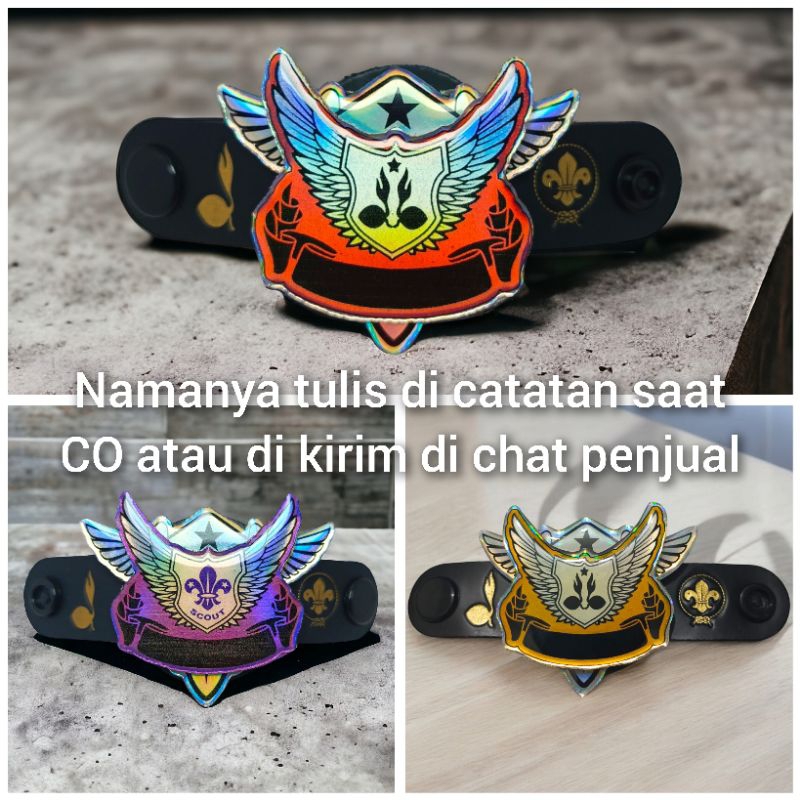 Jual Ring kacu pramuka ukir nama hologram umum terbaru, kombinasi kalep ...