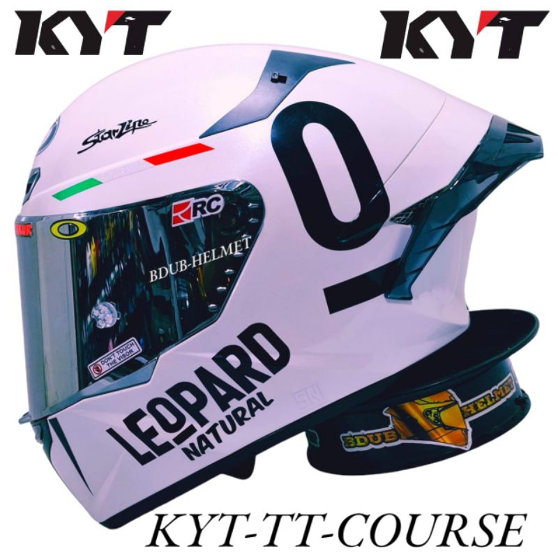 Jual Helm KYT TT course white paket ganteng original KYT | Shopee Indonesia