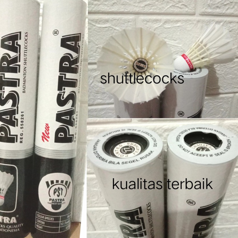 Jual Kilat SHUTTLECOCK COCK PASTRA HITAM PUTIH HIJAU PUTIH BULU TEBAL ...