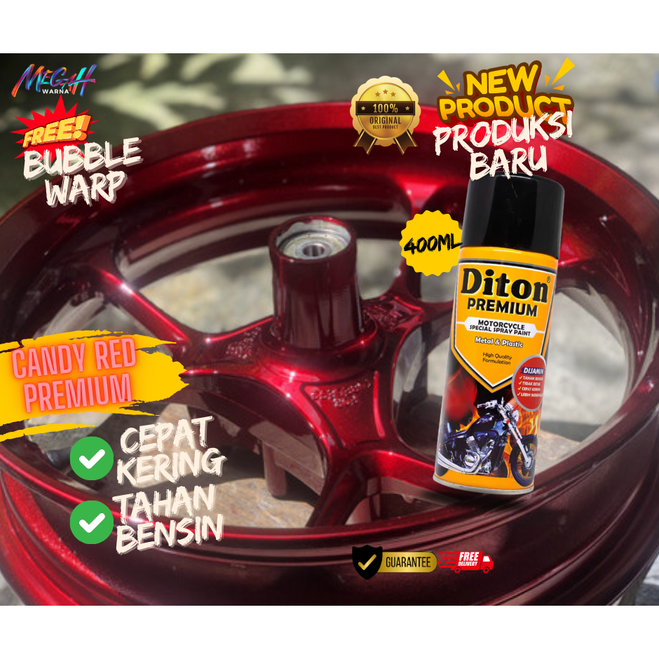 Jual Pilok Pilox Cat Semprot Diton Premium 400cc Merah Candy Red kendi ...